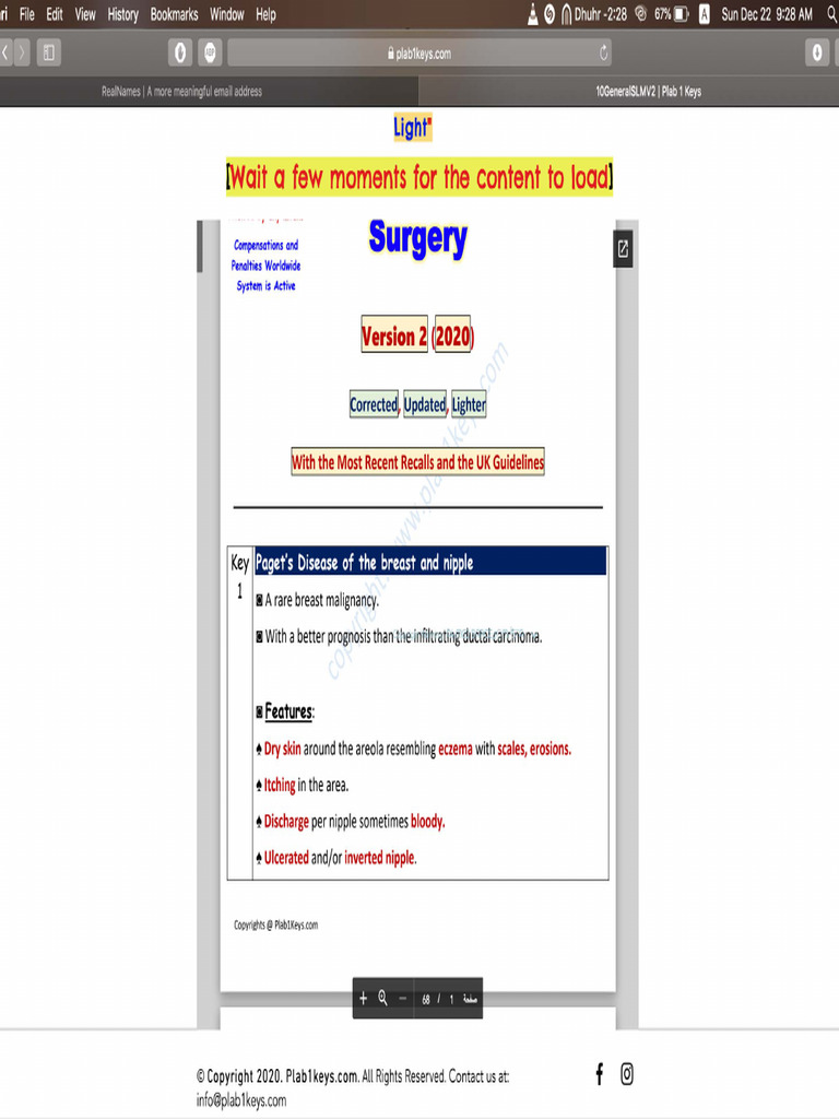 PLAB1Keys Surgery For PLAB | PDF