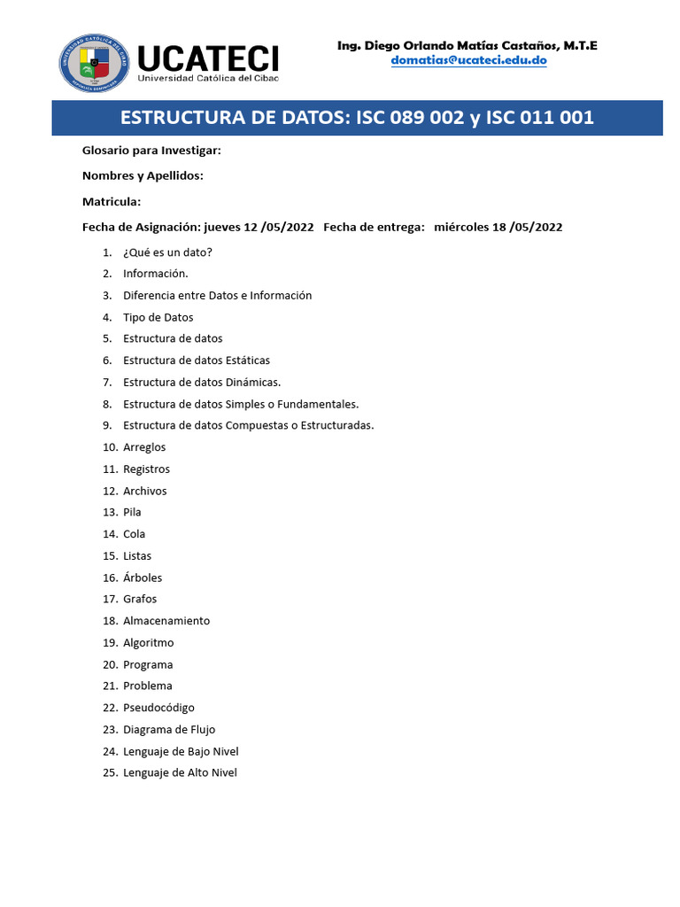 Glosario para Investigar de Estrucutra | PDF