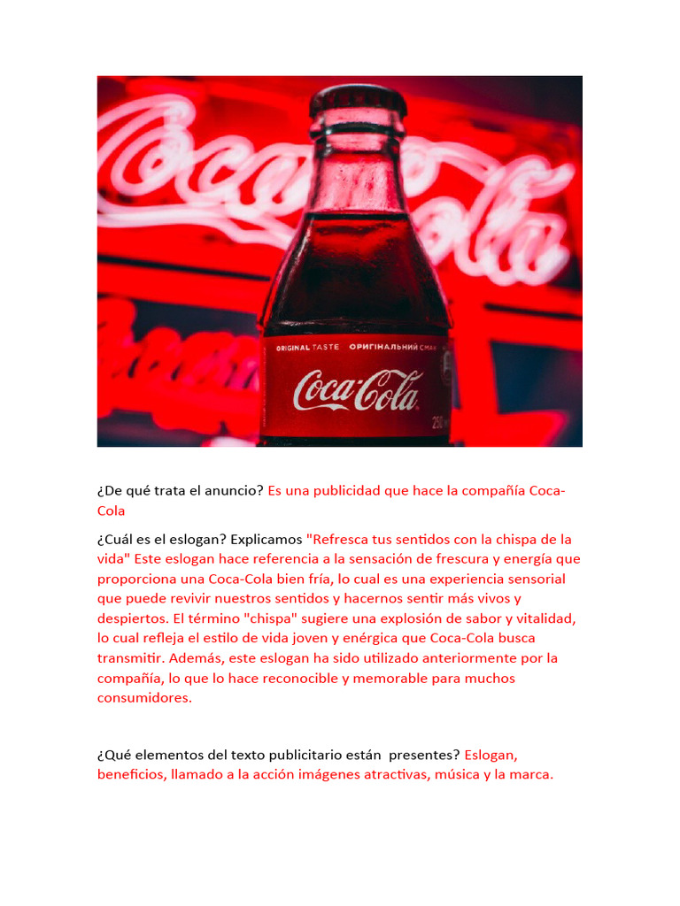 Tarea de Lenguaje de Los Anuncios | PDF | Coca Cola | Smartphone