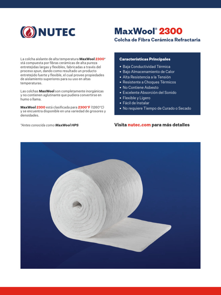Max Wool 2300 Nutec | PDF | Ciencias fisicas | Termodinámica sin equilibrio