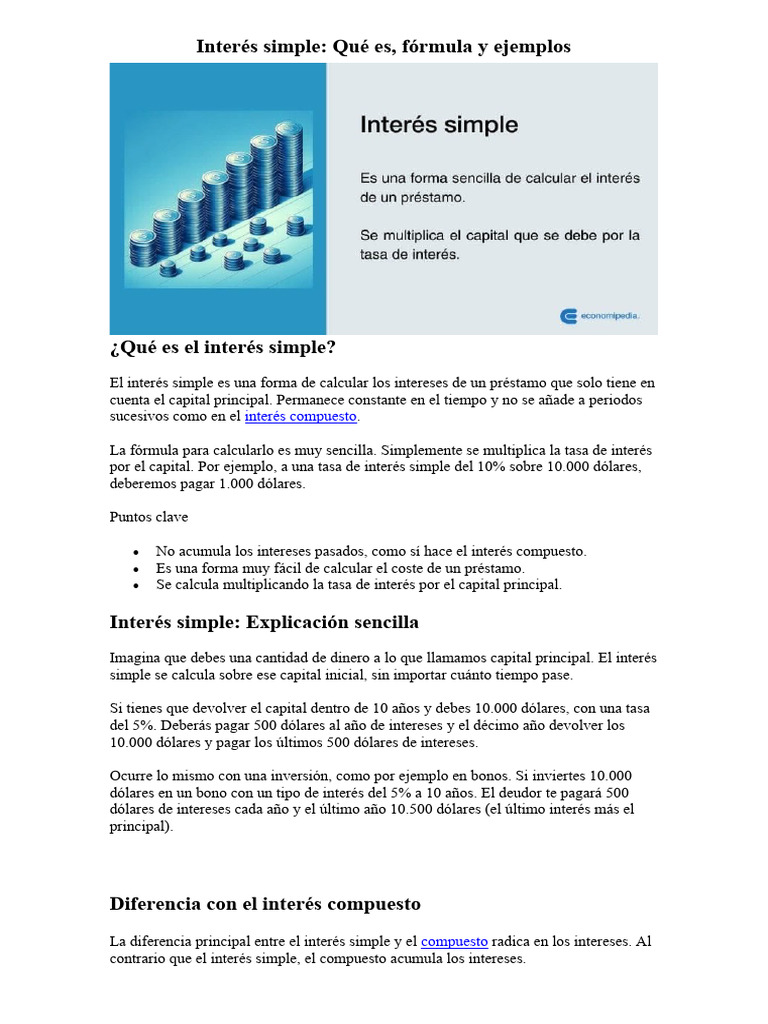 Interés simple y compuesto | PDF | Interés | Interés compuesto