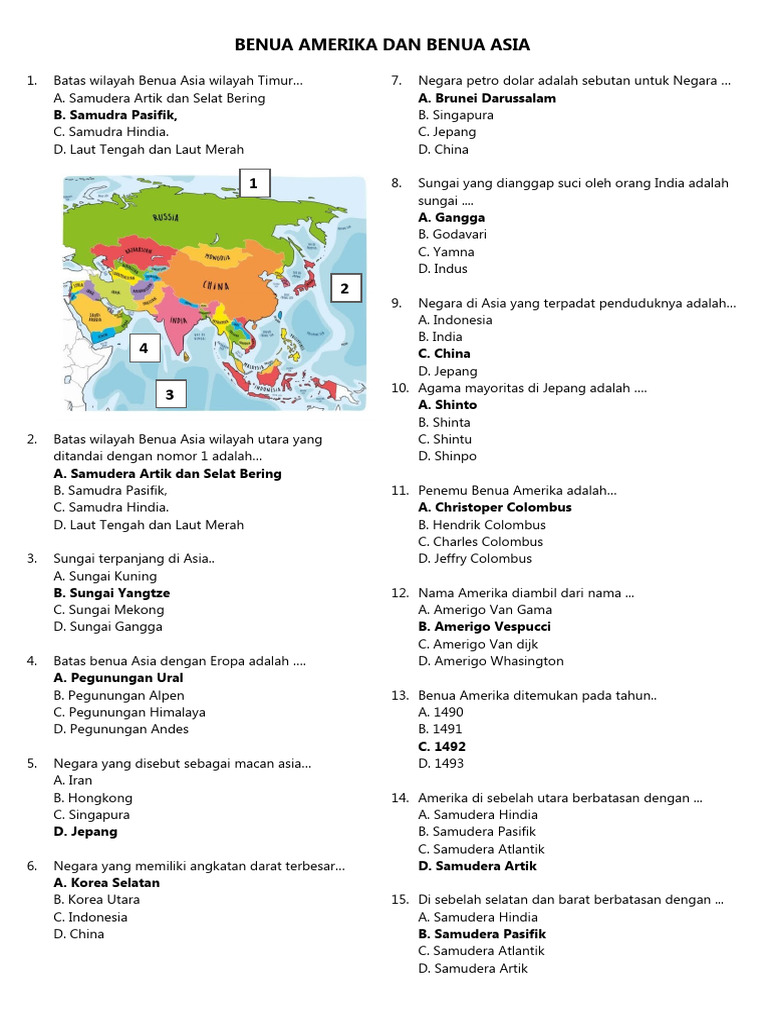 Benua Amerika Dan Benua Asia Guru-1 | PDF