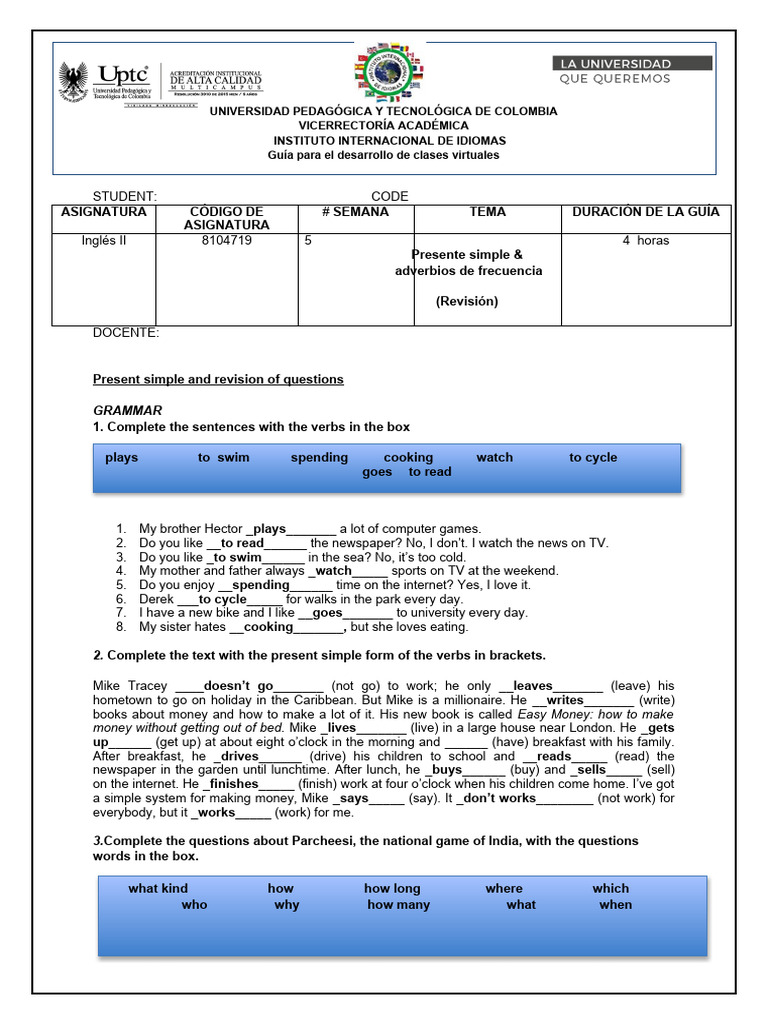 Review English II - Weeks 1-4 | PDF | Lunch