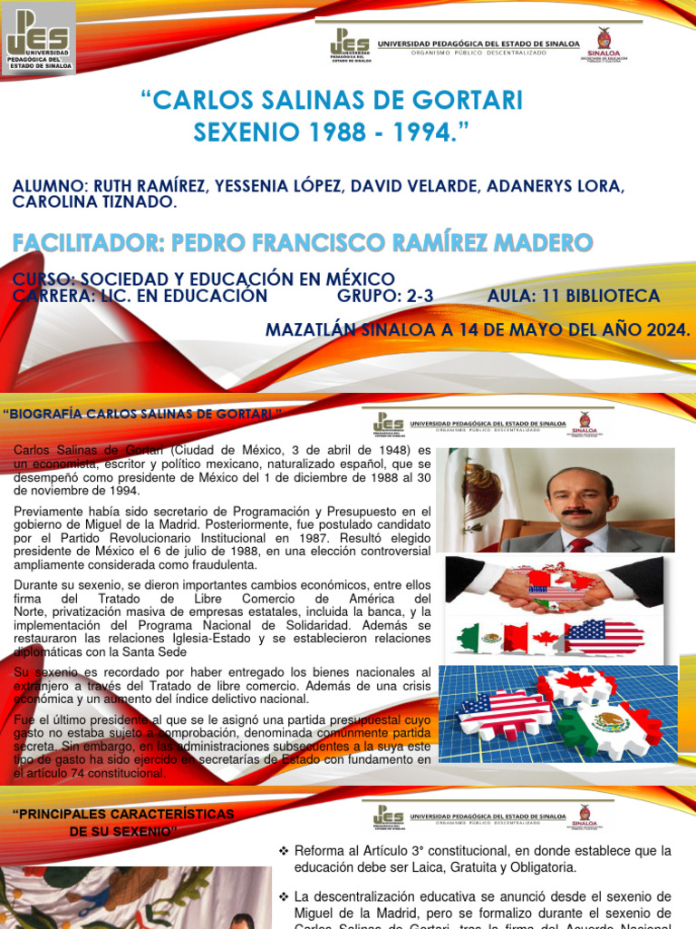 Carlos Salinas de Gortari | PDF | Educación primaria | Educación Secundaria
