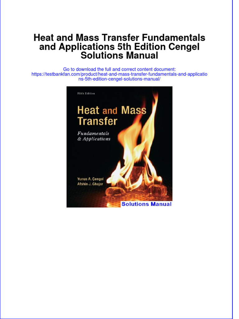 Full Download Heat and Mass Transfer Fundamentals and Applications 5th ... Full Download Heat and Mass Transfer Fundamentals and Applications 5th ...