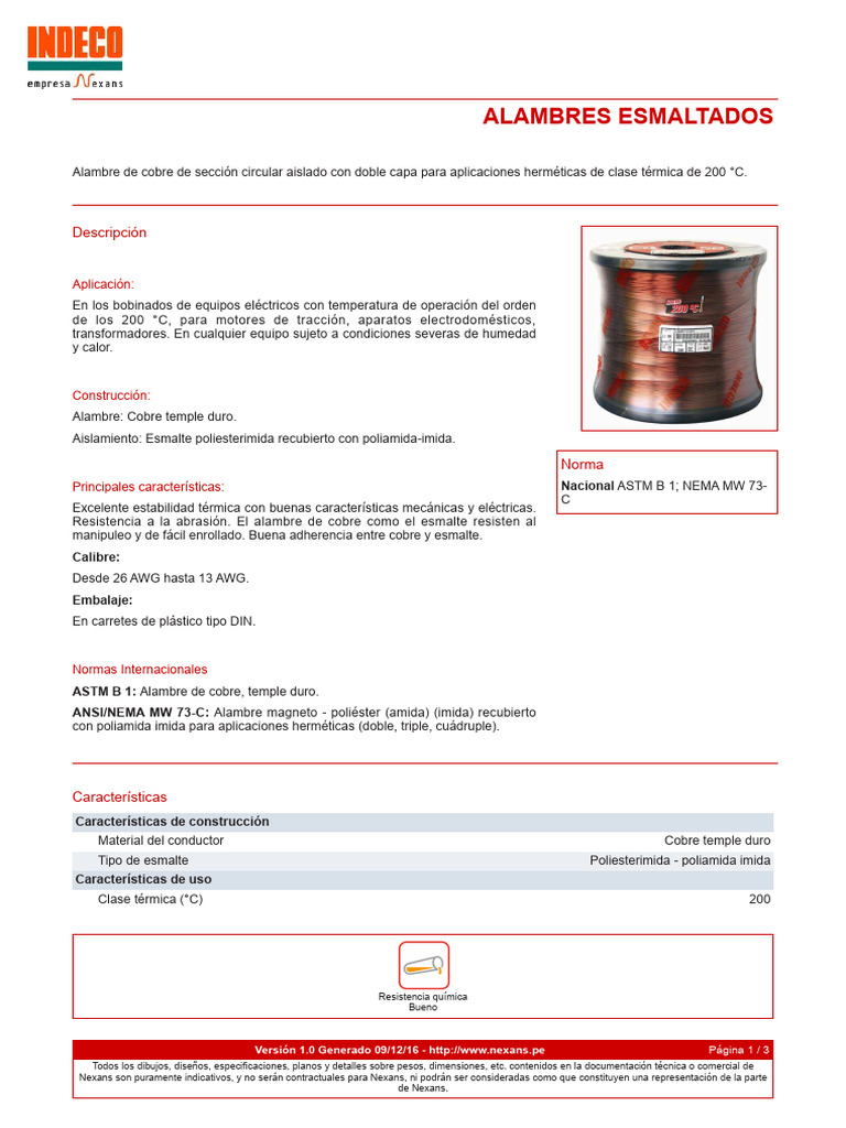 Alambres Esmaltados | PDF | Cable | Cobre