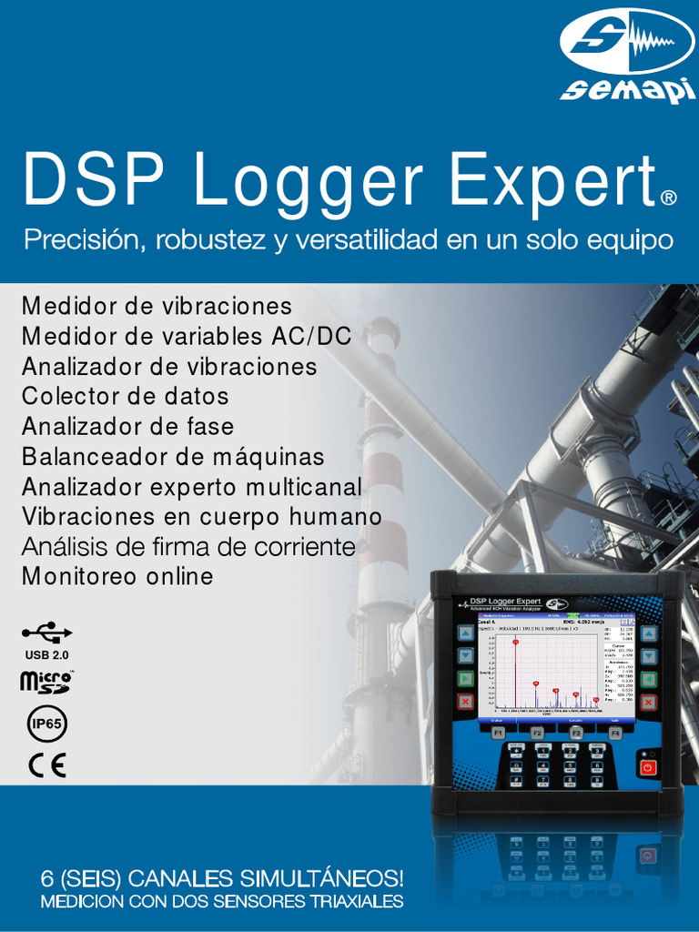 Analizador de Vibraciones DSP Logger Expert | PDF | Sensor | Acelerómetro