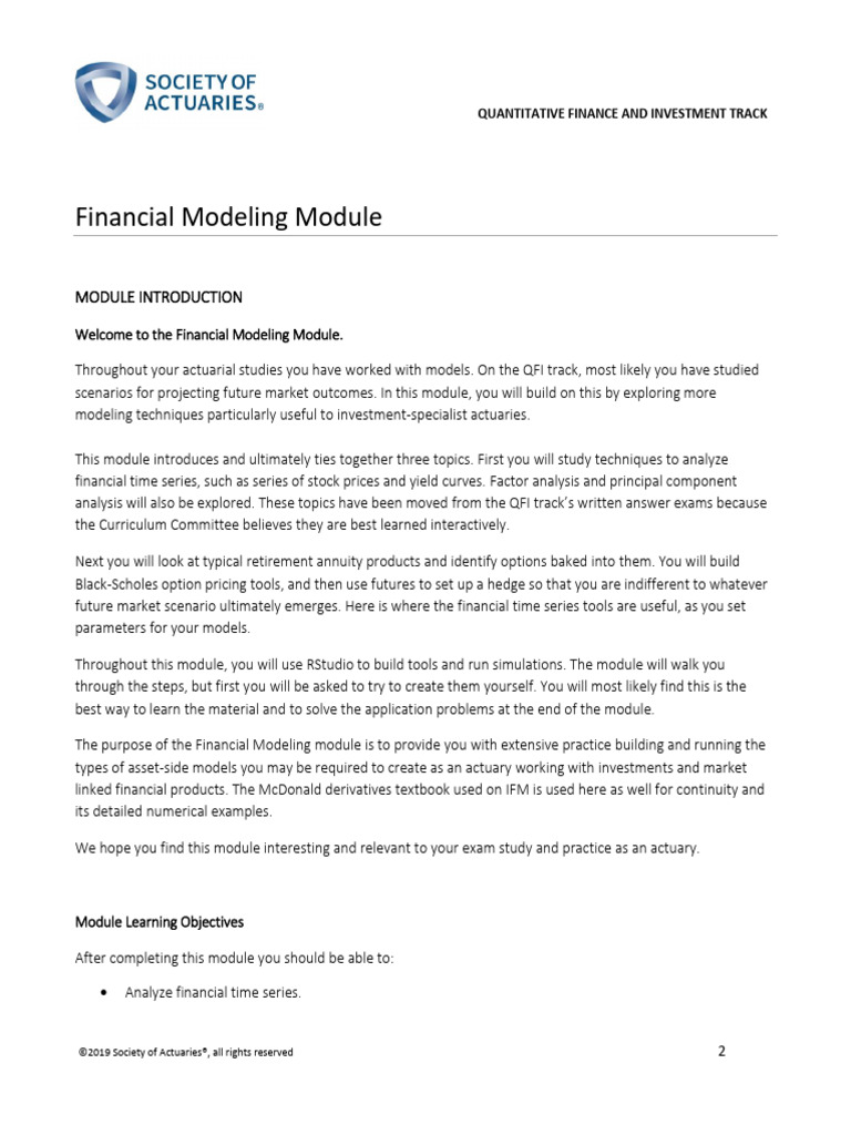 Financial Modeling in Actuarial Practice | PDF | Option (Finance ...