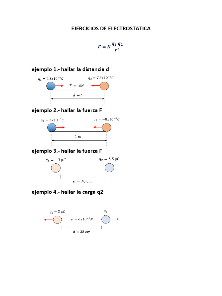 Ejercicios de Electrostatica | PDF