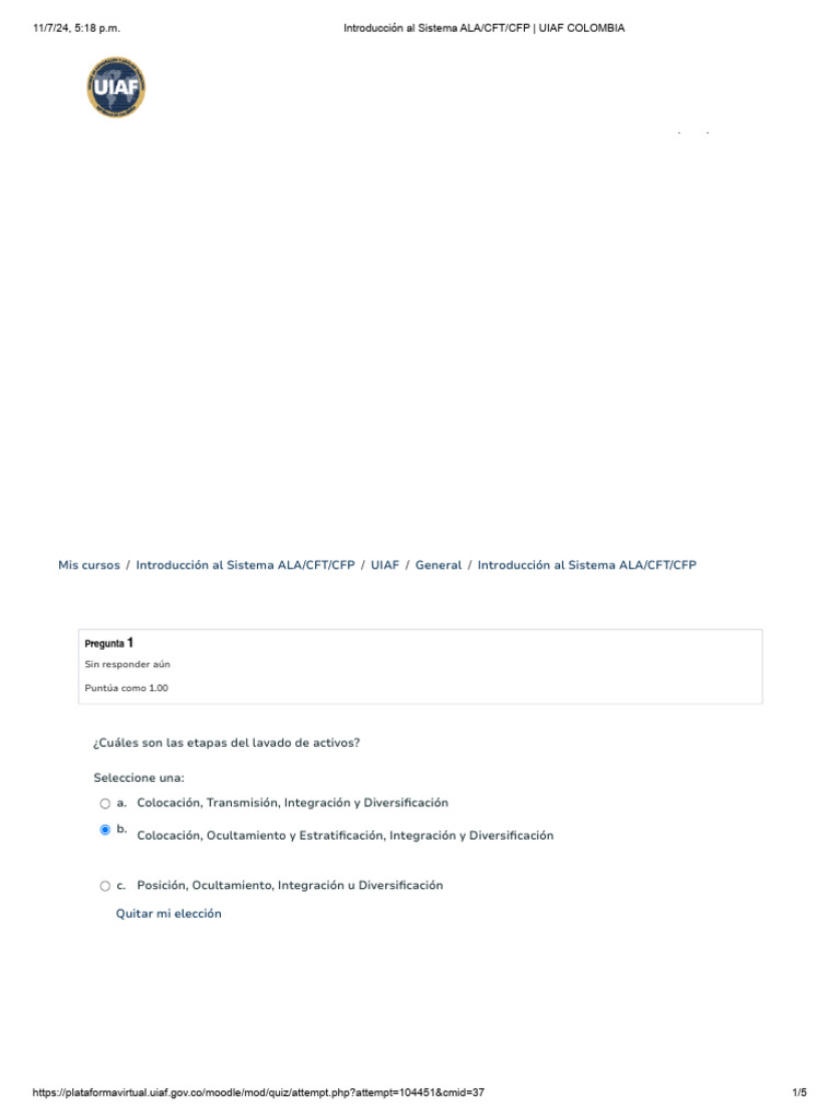 Introducción Al Sistema ALA - CFT - CFP - UIAF COLOMBIA | PDF | Lavado ...