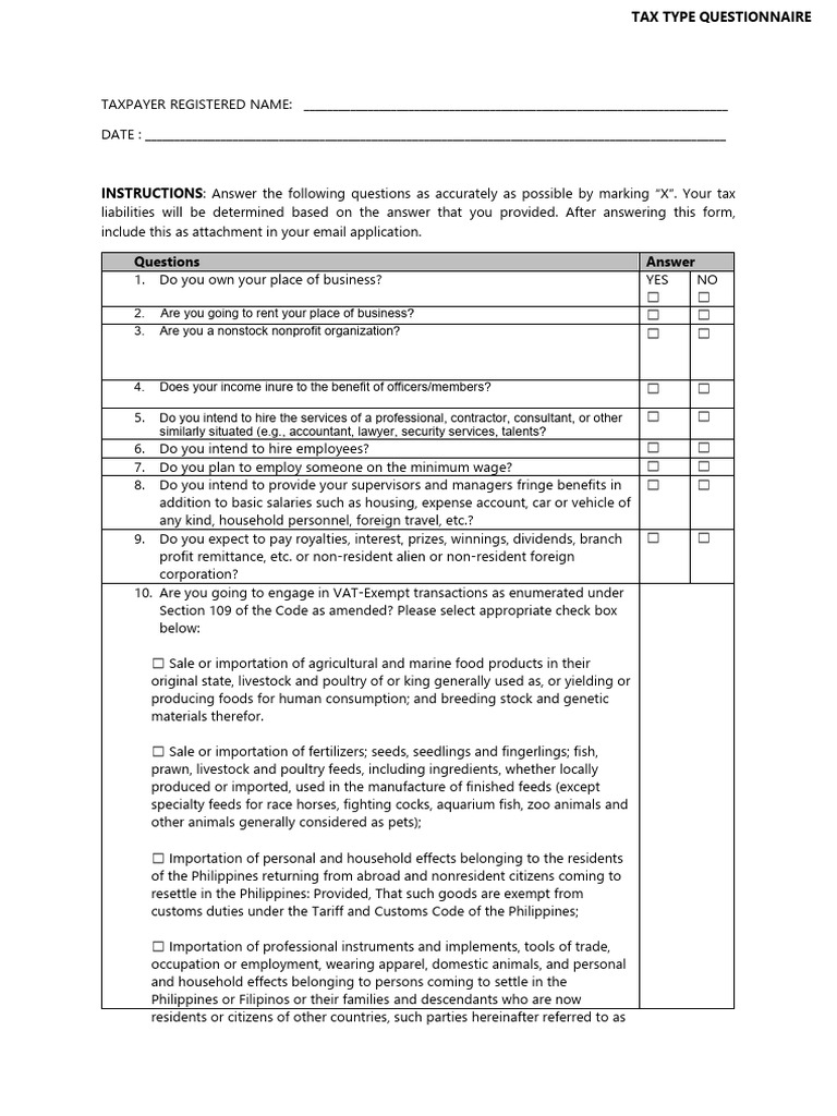 Tax Types Questions | PDF | Value Added Tax | Taxes