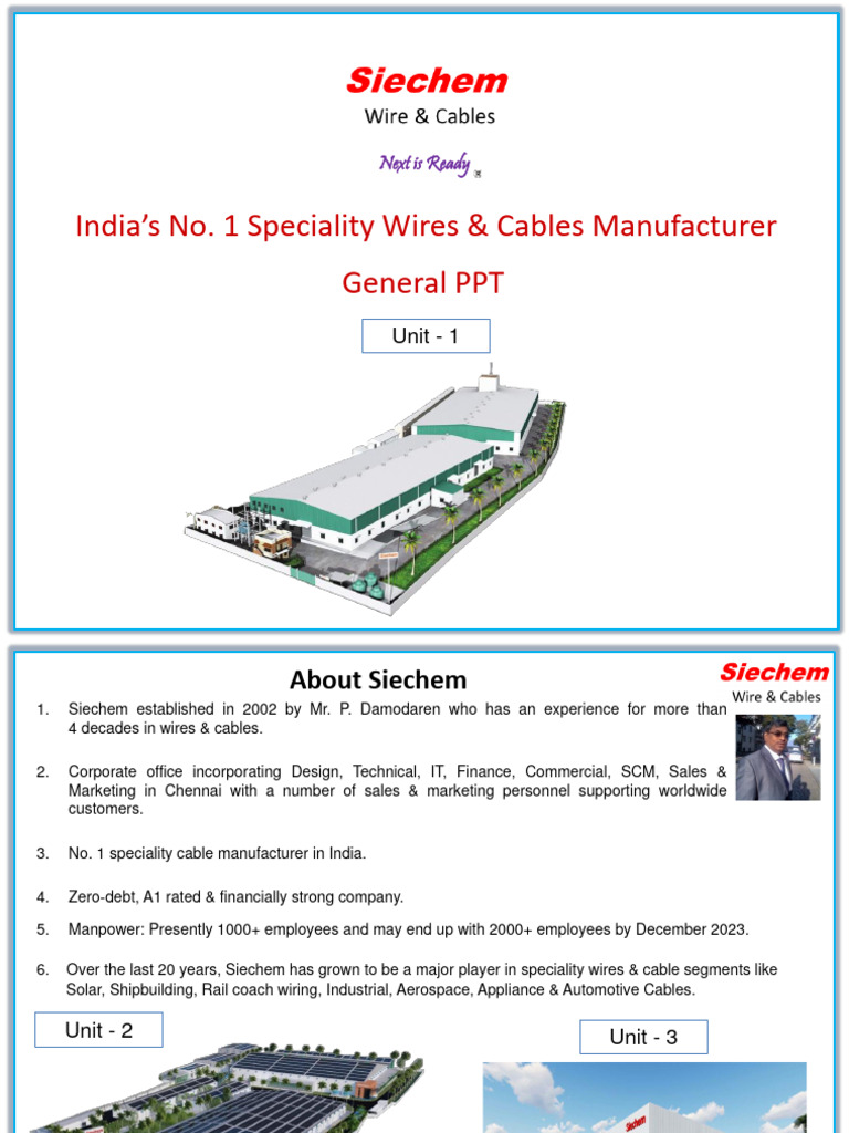Siechem Technologies: Wires & Cables Overview | PDF