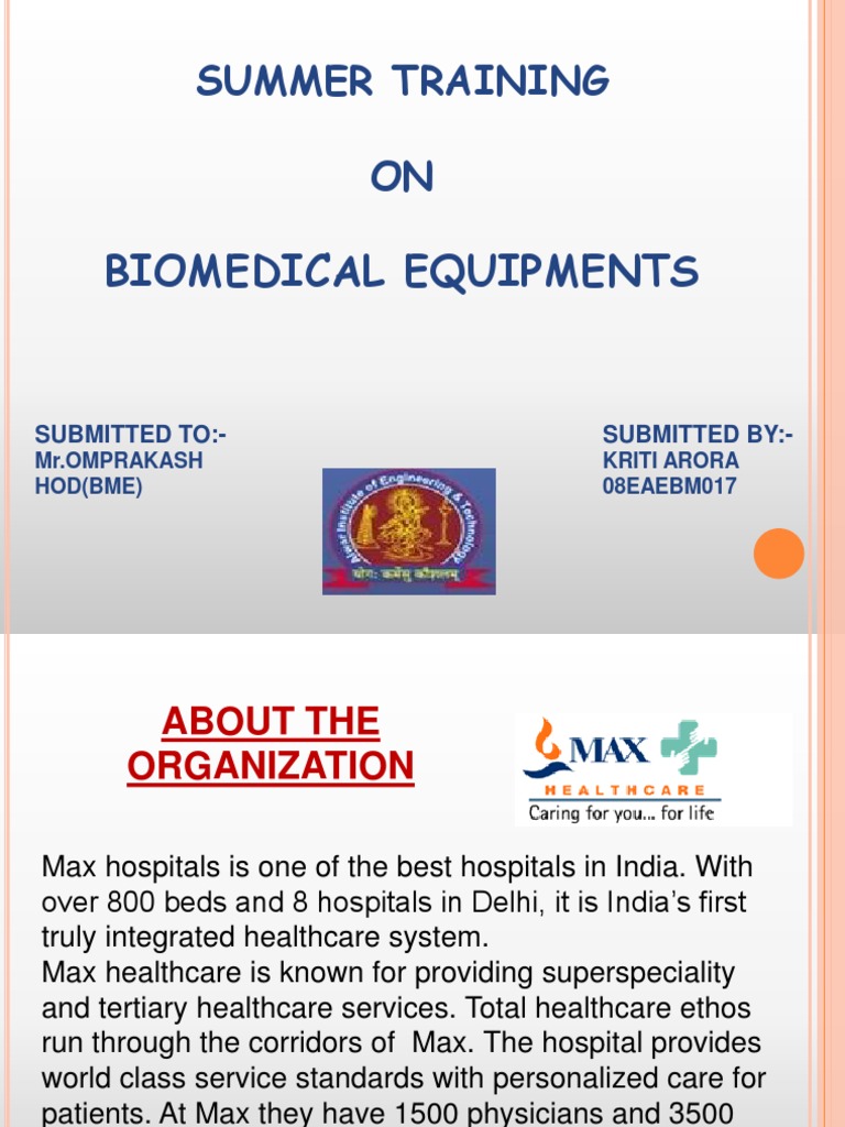 Summer Training on Biomedical Equipment | PDF | Medicine | Nature