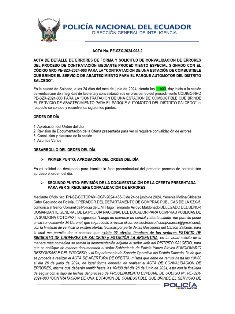 Acta Convalidacion Errores | PDF | Derecho | Tecnología
