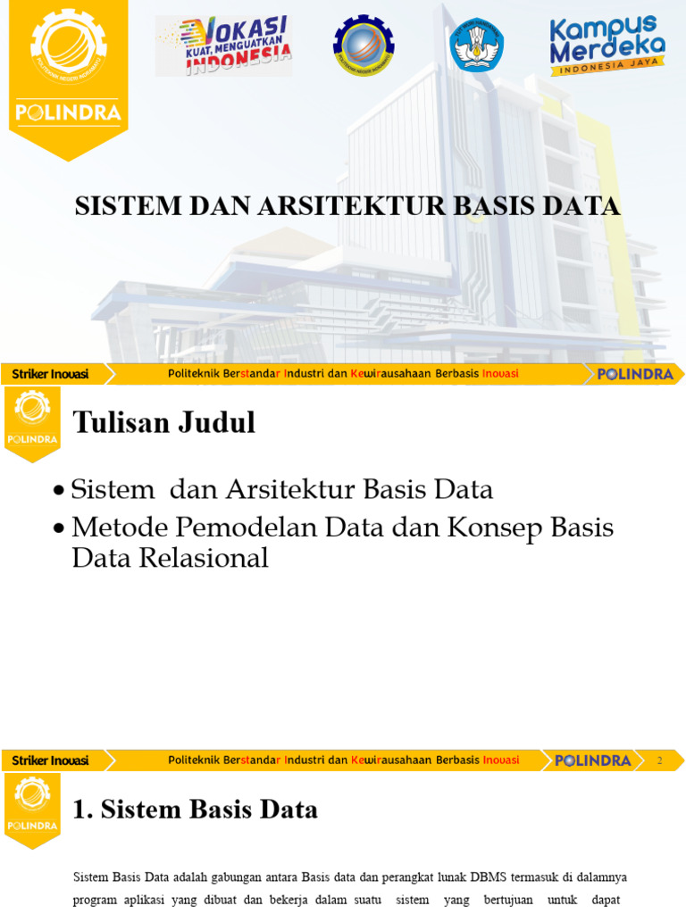 Sistem Dan Arsitektur Basis Data | PDF