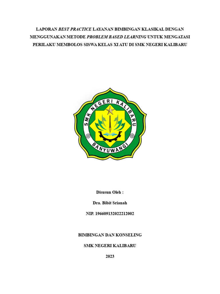 Contoh Laporan Best Practice 3 | PDF