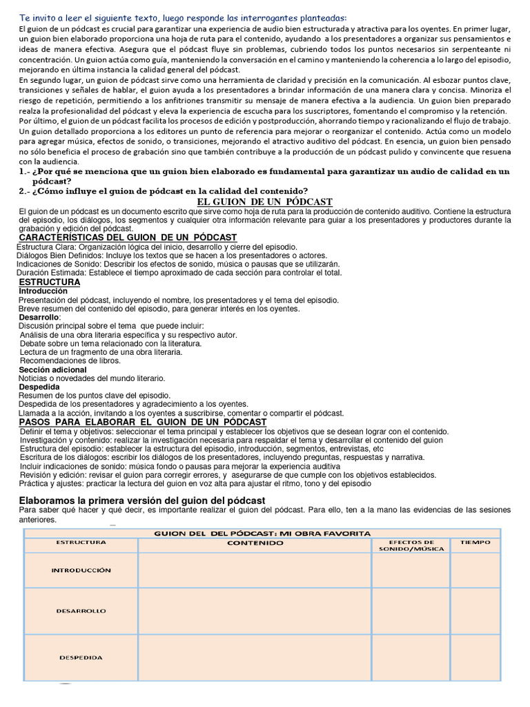 Sesion 07 - Guion de Podcast | PDF | Podcast
