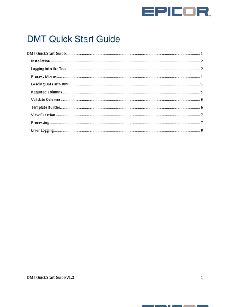 DMT Quick Start Guide | PDF | File Format | Installation (Computer Programs)