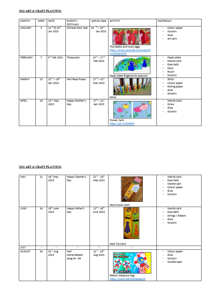 2023 Art & Crafts Activities | PDF
