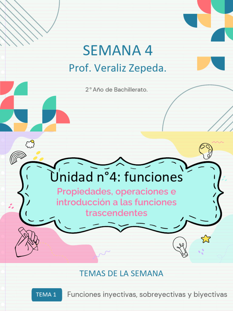 Presentación Semana 4, Funciones Parte 1 | PDF | Función (Matemáticas) | Lógica matemática