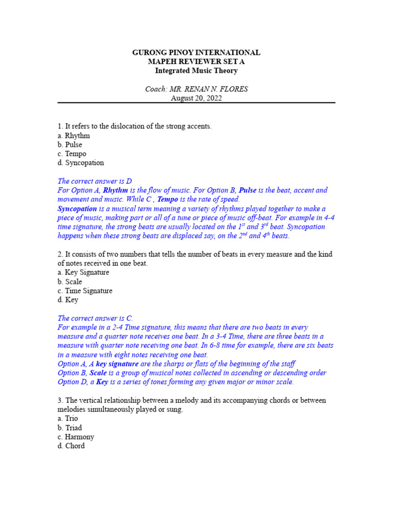 Integrated Music Theory Review Guide | PDF | Scale (Music) | Harmony