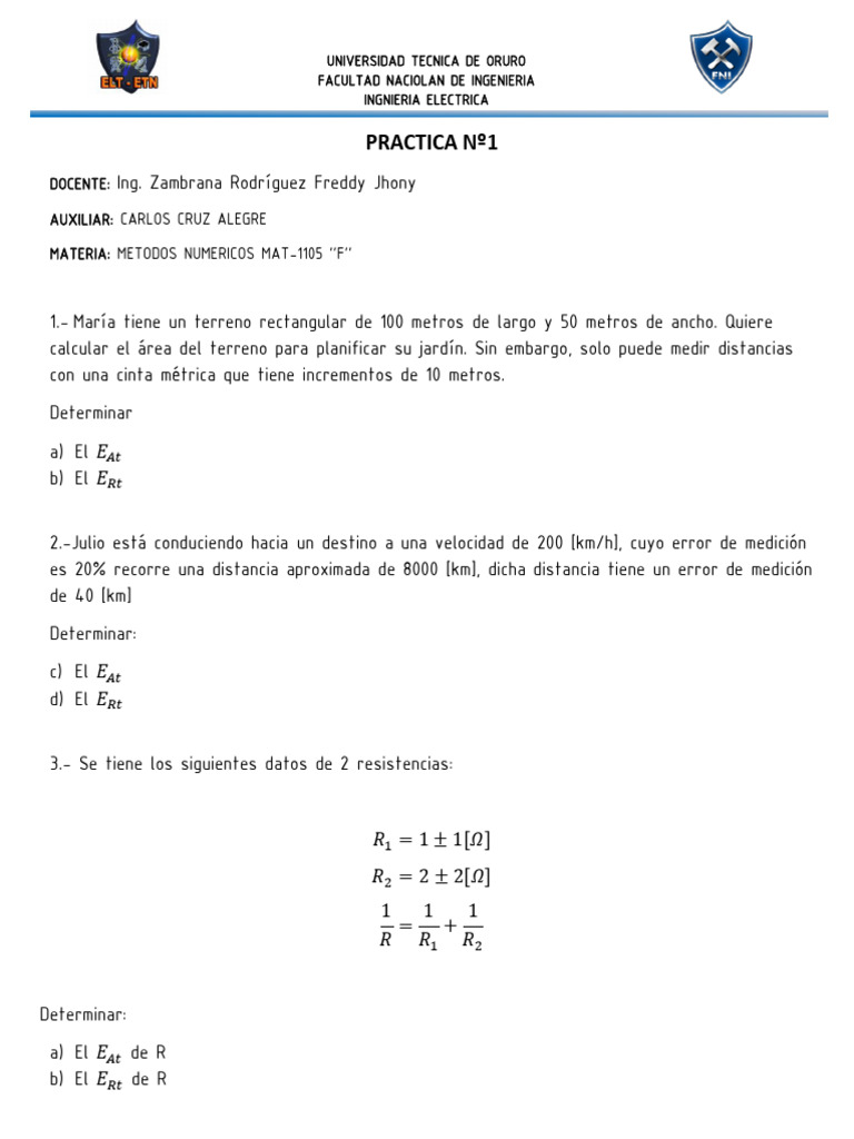PRACTICA Nº1 MAT | Descargar gratis PDF | Metrología