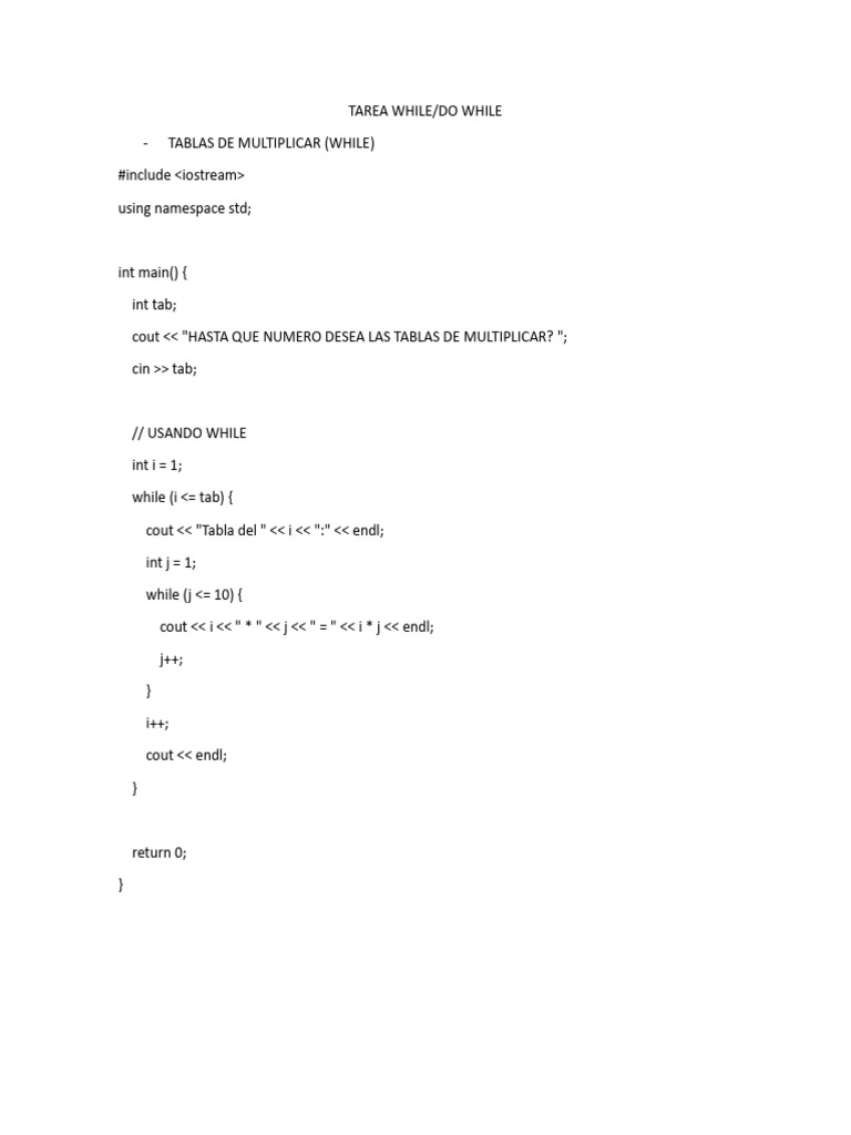 While - Do While | PDF | Negocios | Informática