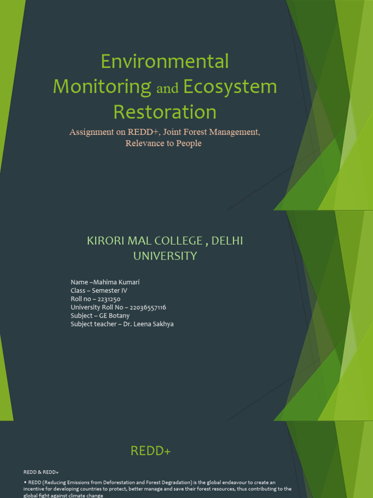 Environmental Monitoring and Ecosystem Restoration | PDF ...