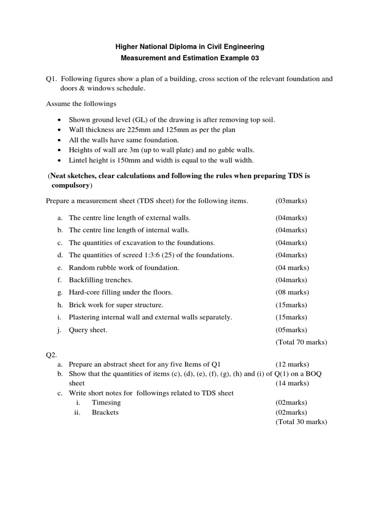 Measurement and Estimation Example 03 | PDF | Buildings And Structures ...