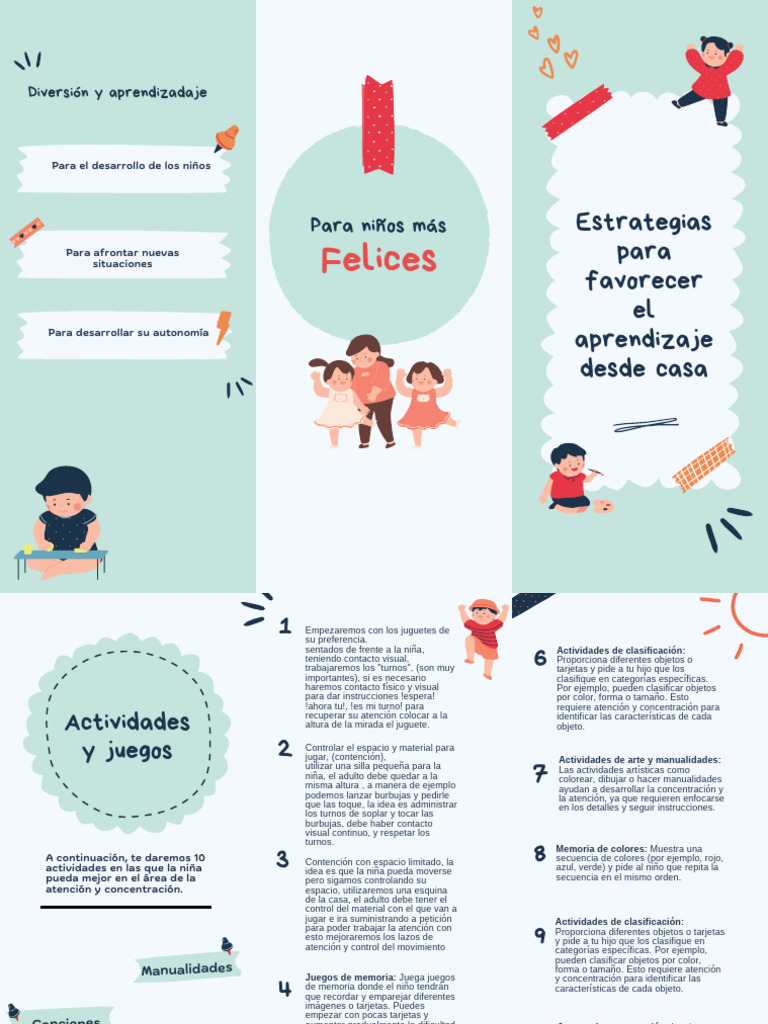 Folleto Infantil para Actividades Proyectos y Juegos Con Niños Doodle ...