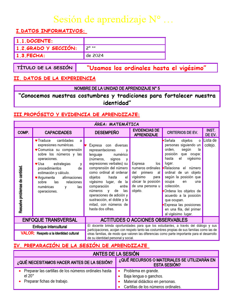 Números ordinales hasta el vigésimo | PDF | Aprendizaje