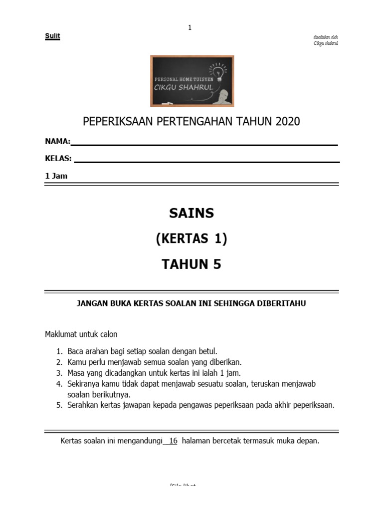 ppt2020 Sains T5 K1 | PDF