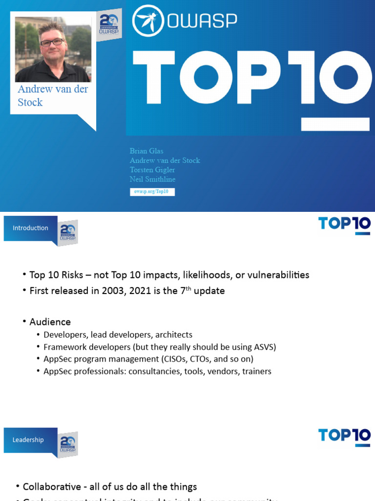 OWASP Top Ten 2021 Overview | PDF | Authentication | Computer Science