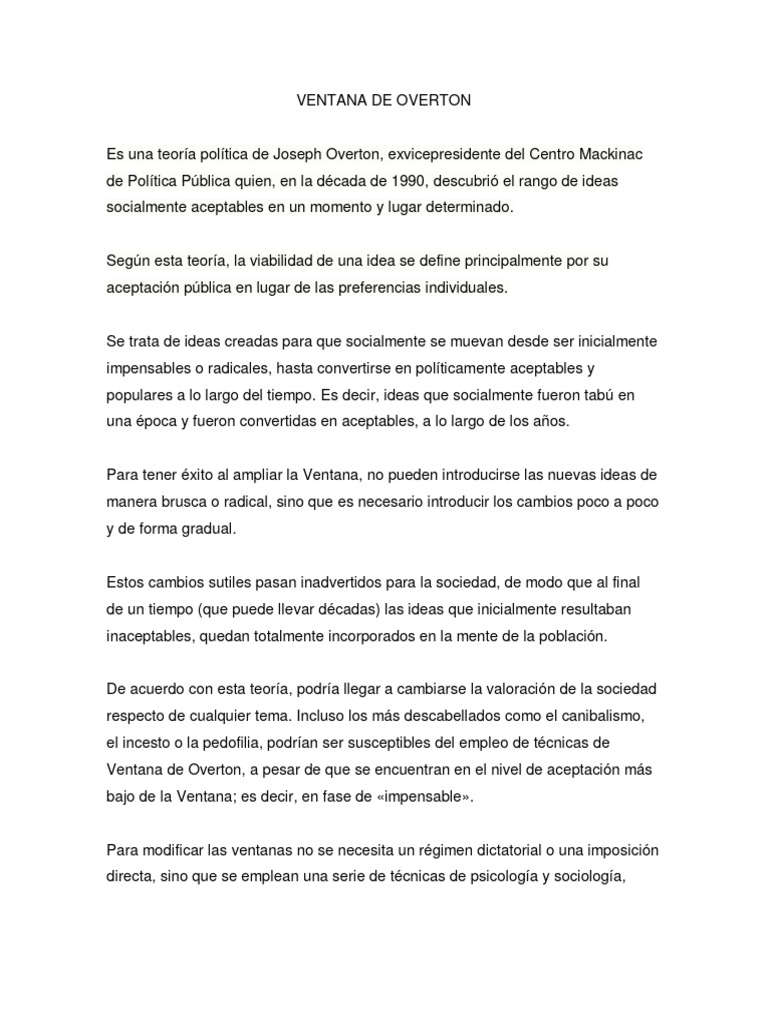 Ventana de Overton | PDF | Ciencias Políticas