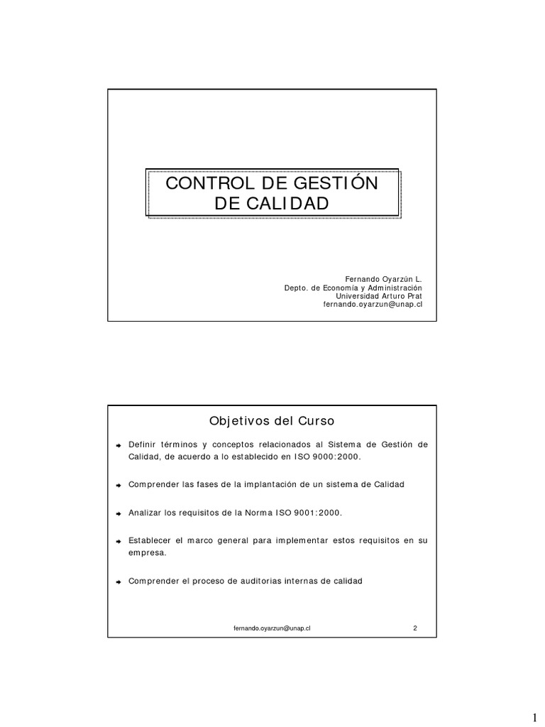 01 Conceptos de Calidad y Sistemas de Gestion de calidad | PDF | Calidad (comercial) | Gestión ...