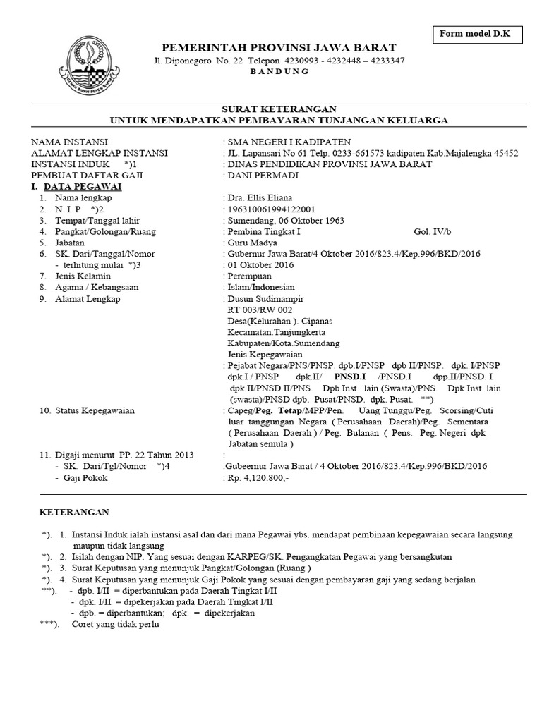 Contoh SKUMPTK PNS dan PPPK | PDF