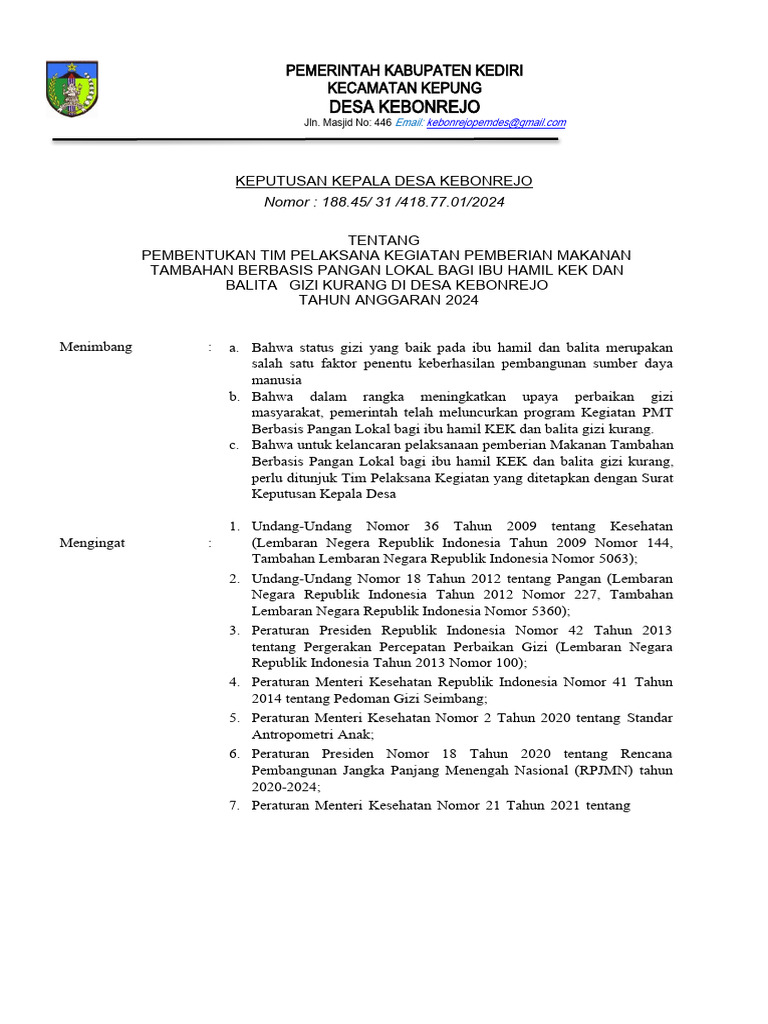 Sk Pmt Lokal Desa Tahun 2024 Pdf