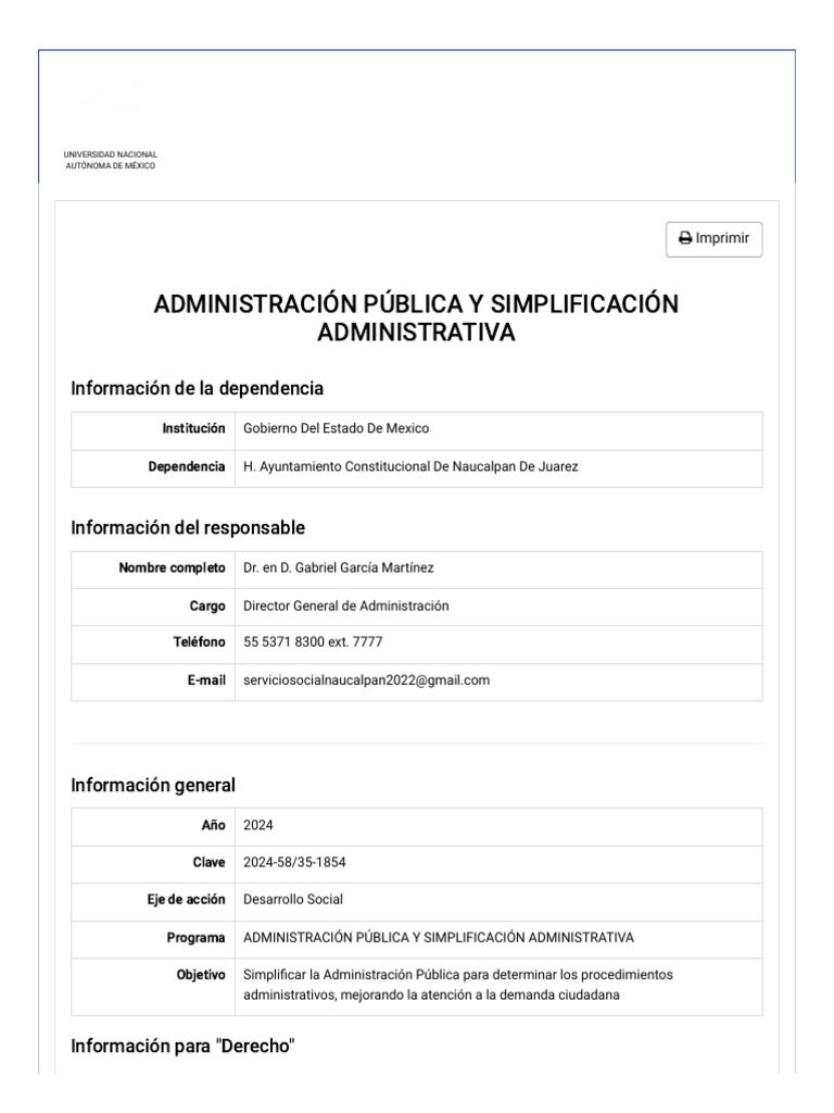 Siass _ Programa Administración Pública y Simplificación Administrativa | PDF | México ...