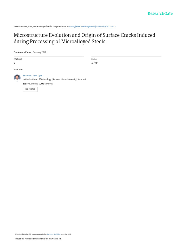 Microstructure Evolution and Origin of Surface Cracks Induced During ...