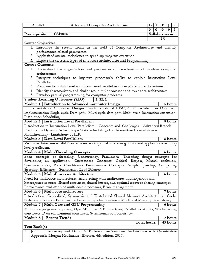 Csi3021 Advanced-computer-Architecture TH 1.0 66 Csi3021 61 Acp | PDF | Parallel Computing ...