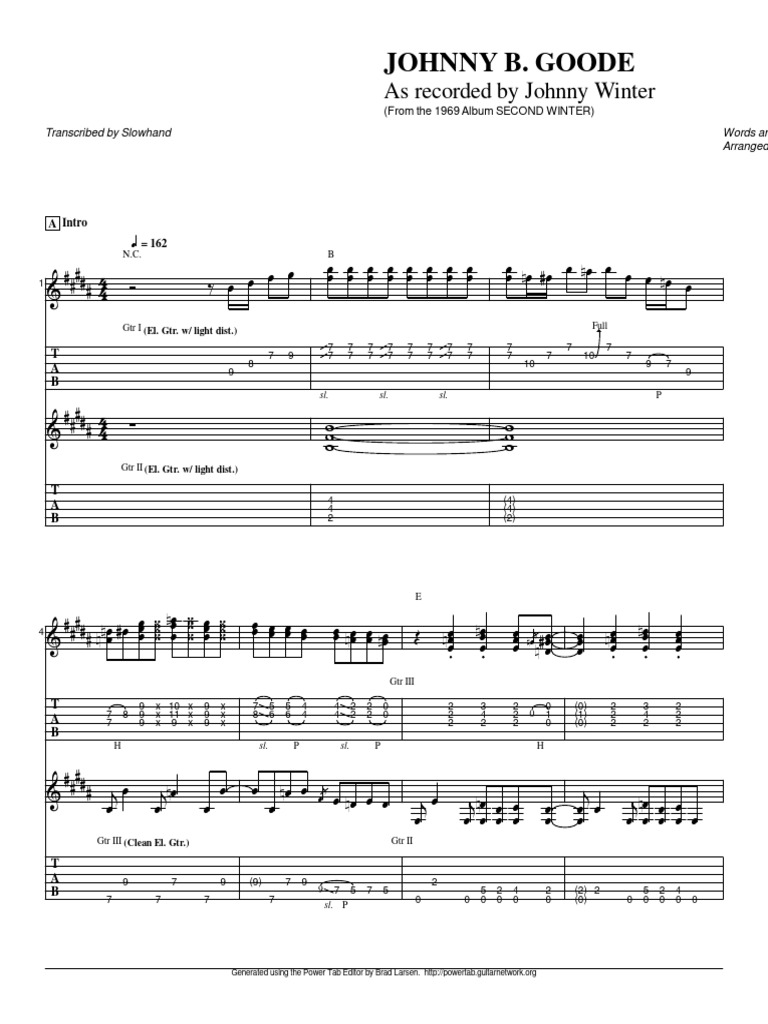Johnny B Goode Guitar Tab PDF | PDF