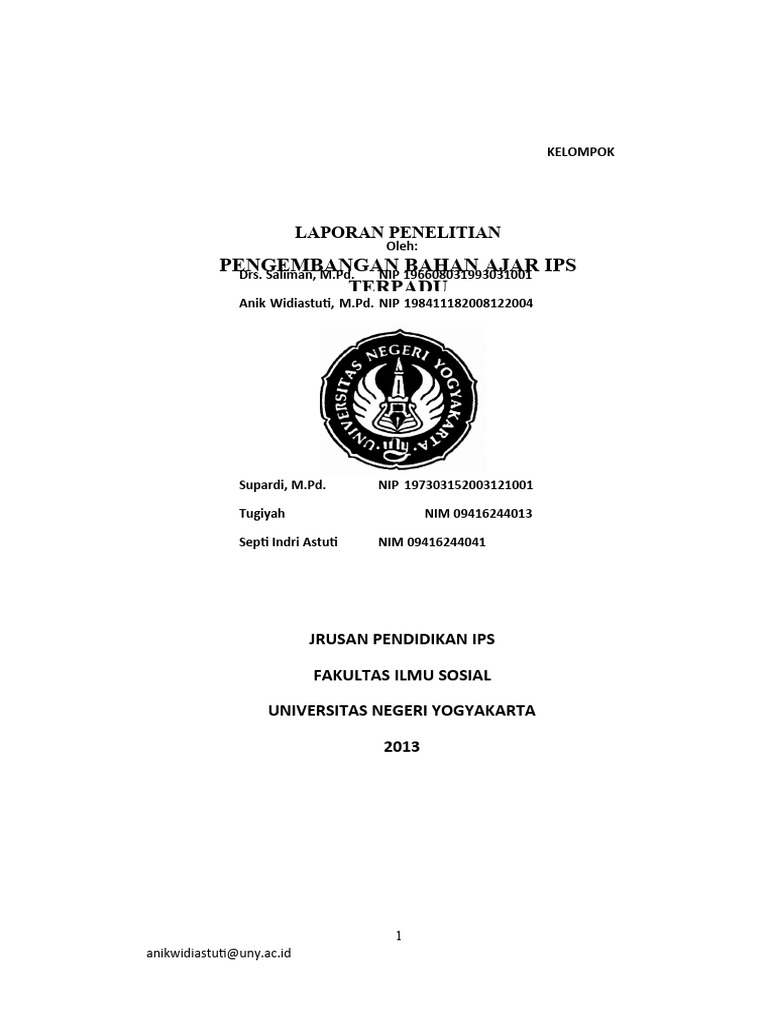 Pengembangan Bahan Ajar Ips Terpadu | PDF | Sains & Matematika