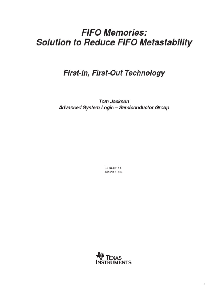 TI FIFO Memories scaa011a | PDF | Computer Engineering | Electronics