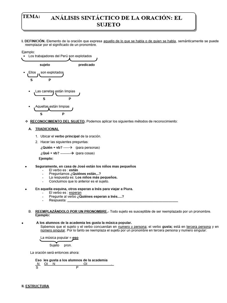 Las Partes de La Oración | PDF | Verbo | Objeto (gramática)