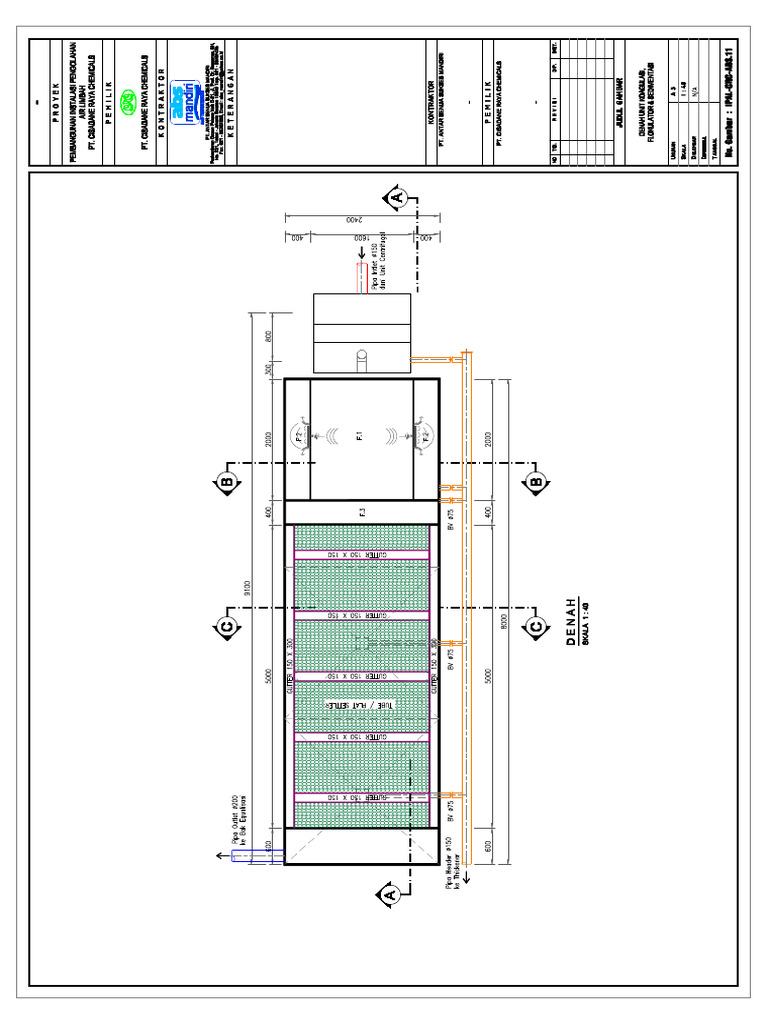 11.denah Unit Koagulasi, Flokulasi & Sedimentasi | PDF