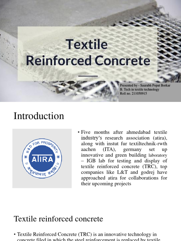 TRC Technical textile ppt-1 | PDF | Reinforced Concrete | Fibers