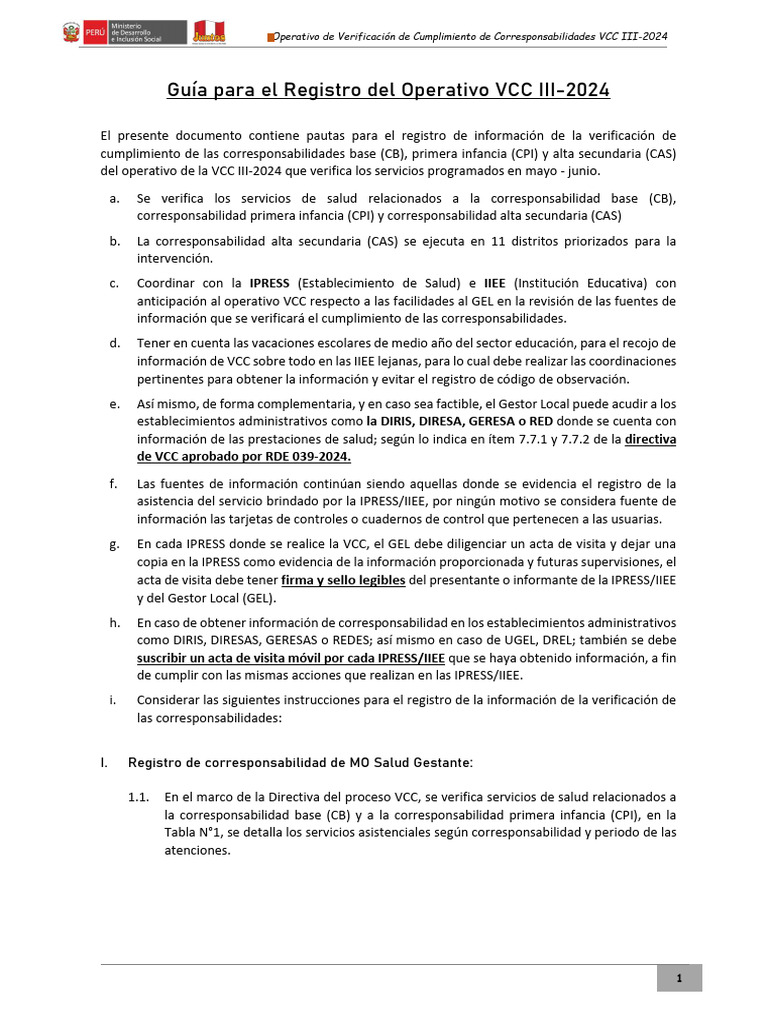 Guía para El Registro VCC III-2024 | PDF