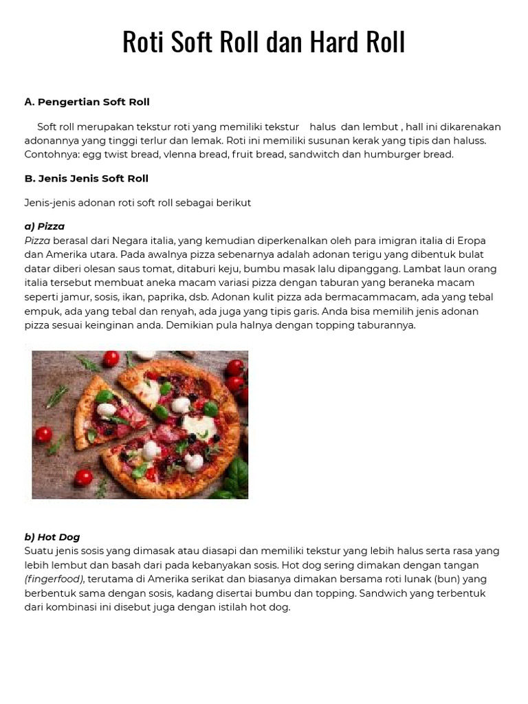Roti Soft Roll Dan Hard Roll | PDF