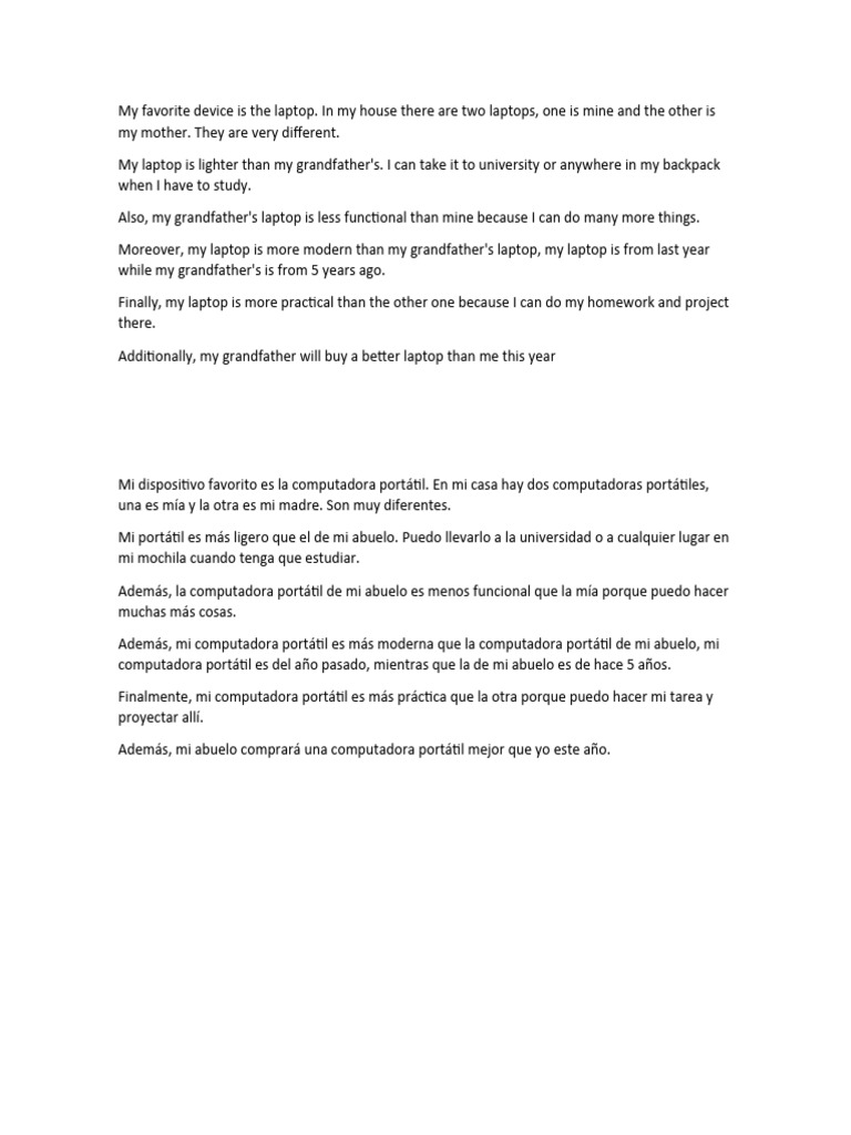 My favorite device is the lapto1 | Descargar gratis PDF | Ordenador ...