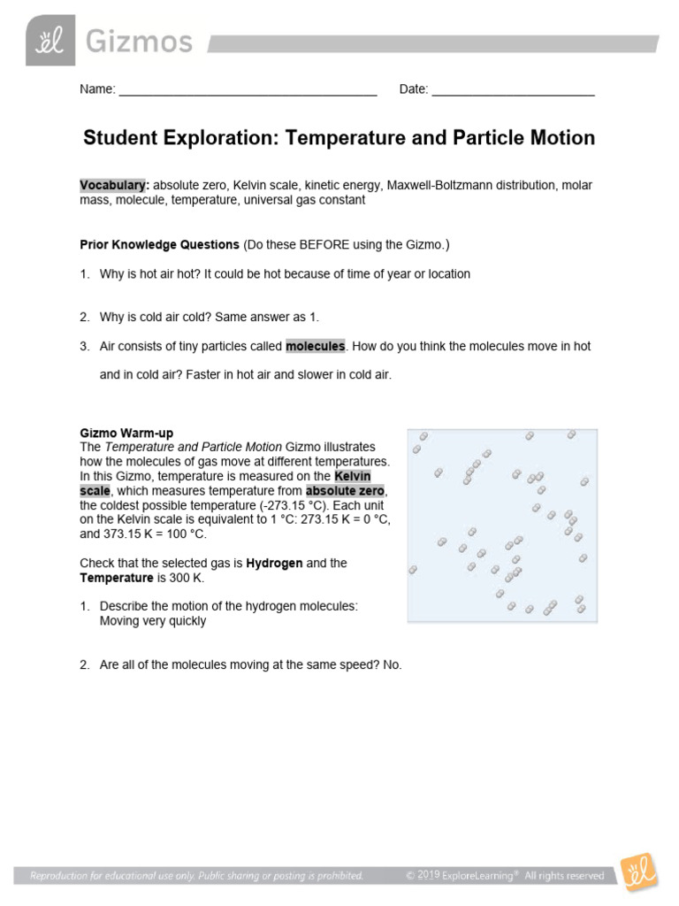 Temp Particle | PDF | Temperature | Gases